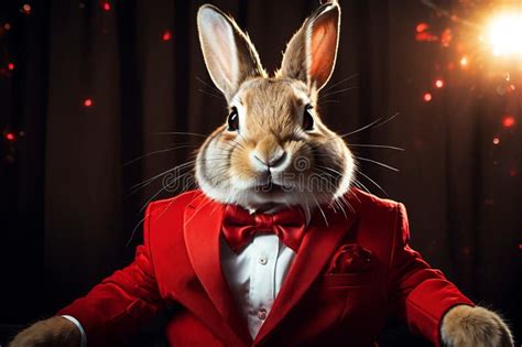 Rabit In Red Suit Stock Illustration Illustration Of Light 315655265