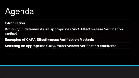 6 Methods For Capas Effectiveness Verification Pptx