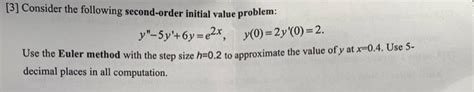 Solved Consider The Following Second Order Initial Value Chegg