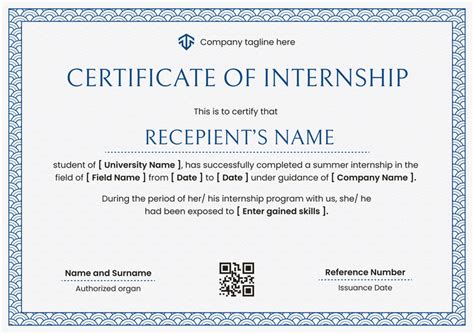 neat and professional internship certificate template