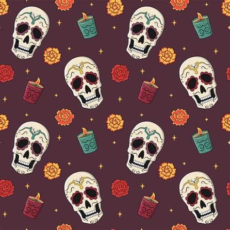 Premium Vector Day Of The Dead Vector Seamless Pattern