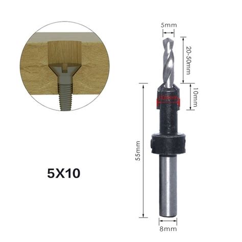 1pc 8 10mm Shank Countersink Drill Bit Self Tappin Grandado
