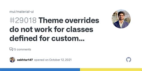 Theme Overrides Do Not Work For Classes Defined For Custom Component In `withstyles` · Issue