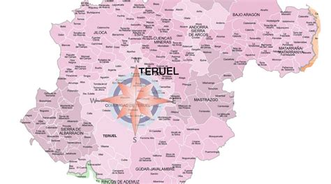 Mapa De Los Municipios De Teruel Formato Editable Vectorial Illustrator