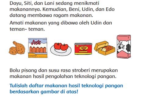 Kunci Jawaban Tema Kelas Halaman Tulislah Daftar Makanan Hasil Teknologi Pangan