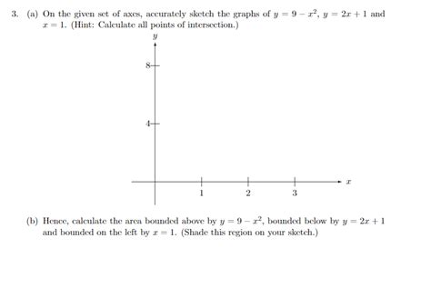 Solved A On The Given Set Of Axes Accurately Sketch Chegg