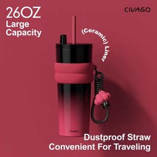 Civago（26oz）ceramic Liner Stainless Steel Coffee Mug With Lid Vacuum