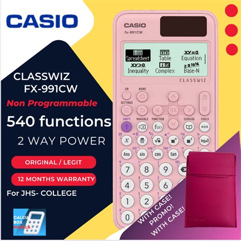 Casio Fx991cw Classwiz Scientific Calculator Pink Legit With 12 Months Warranty Free Case