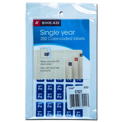 Smead 67921 Year 2021 Ets End Tab Folder Labels Lt Blue 12 X 1