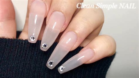 Sub 간단하지만 내 네일밖에 안 보이는 반짝임 🌟 누드네일 연장네일 셀프연장 셀프네일 스와로브스키 스와네일 겨울네일 Nail Youtube