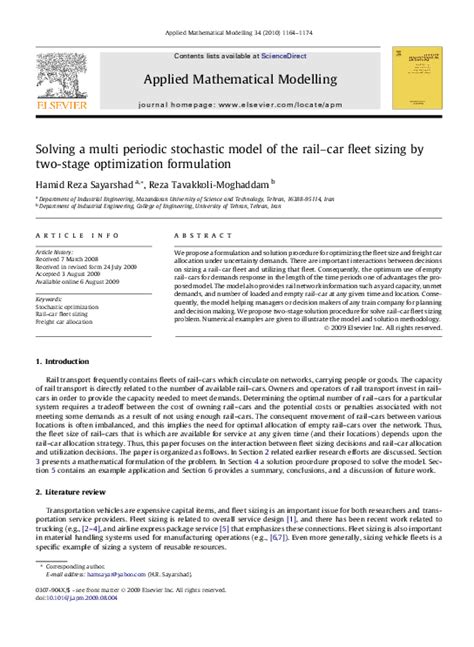 pdf solving a multi periodic stochastic model of the rail car fleet
