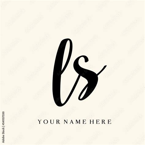 Vetor Do Stock Ls Monogram Logocalligraphic Iconscript Letter S