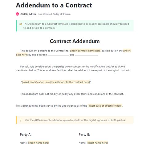 Free Contract Addendum Templates To Update Existing Agreements Ular Uk