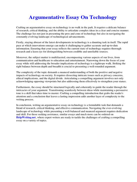 Argumentative Essay On Technology Pdf Essays Behaviorism