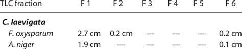 Mdiz Of Different Tlc Purified Fractions Of C Laevigata And C Fistula