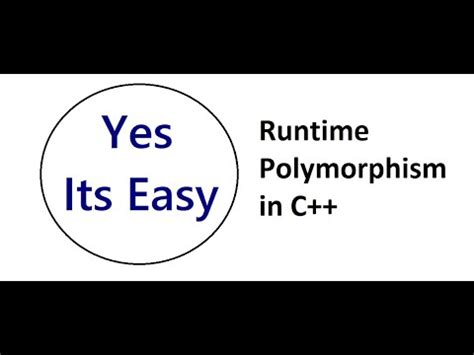 Runtime Polymorphism C With Code Example Yes Its Easy YouTube