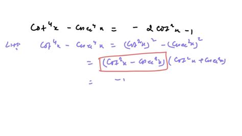 solved texts verify the identity 1 cos 2 0 csc 2 0 cot 2 0