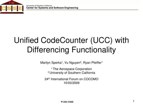 PPT Unified CodeCounter UCC With Differencing Functionality PowerPoint Presentation ID