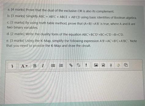 Solved A 4 Marks Prove That The Dual Of The Exclusive