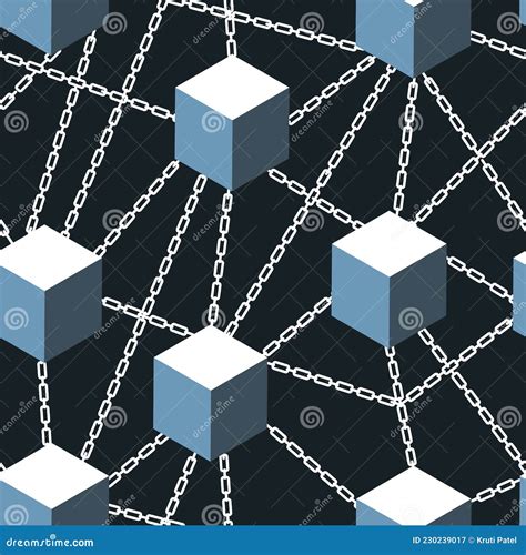 Concept Of Blockchain Network Vector Seamless Illustration Stock