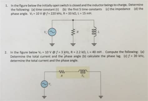 solved in the figure below the initially open switch is