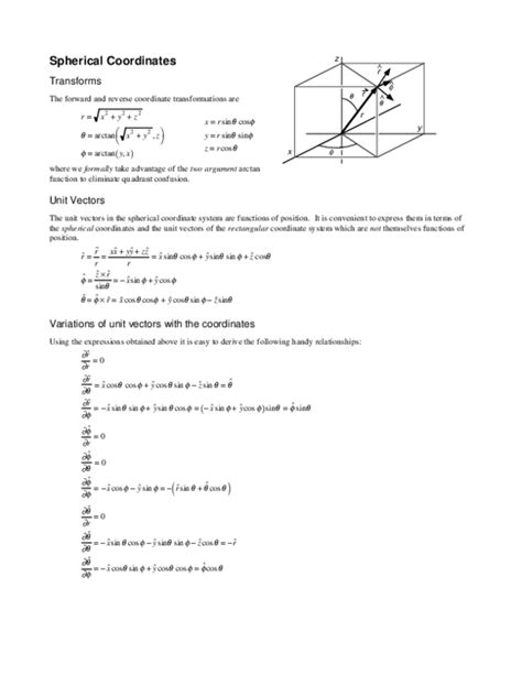 Pdf Spherical Coordinate System