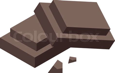 Isometric Vector Illustration Of A Dark Chocolate Bar Breaki Colourbox