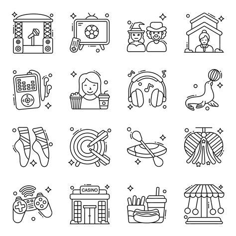 Premium Vector | Pack of Enjoyment Line Icons