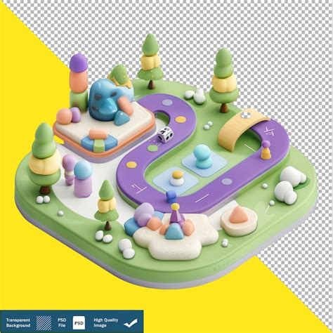 Premium Psd Cute Board Game 3d Isometric Render White Background