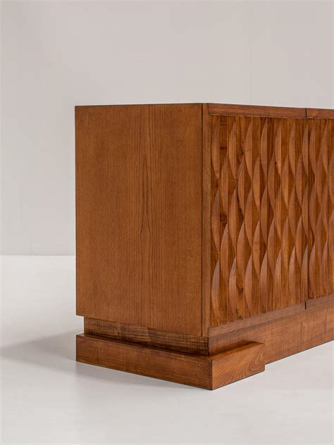 Midcentury Brutalist Oak Sideboard Belgium 1970s At 1stdibs