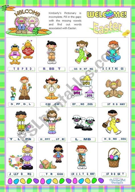 Easter Pictionary Printable