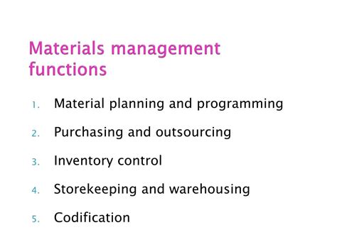 Material Management Ppt Slideshare