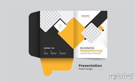 Business Presentation Folder Design The Layout Is For Posting Wall Stickers Arrow Symbol