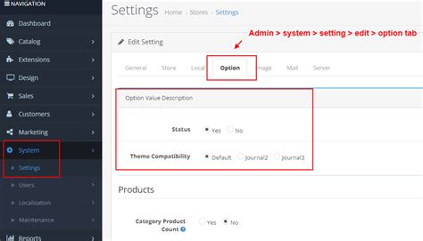 OpenCart Option Value Description