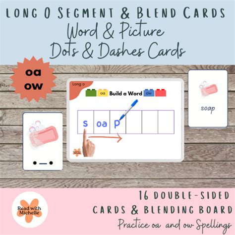 Free Long O Oa And Ow Blend And Segment Word Cards And Board Set Teacher Professional