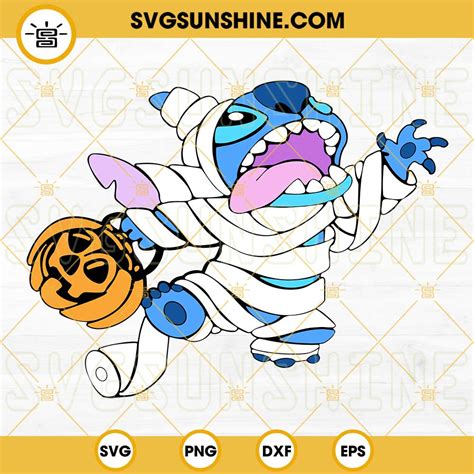 Stitch Mummy Pumpkin Halloween Svg Mummy Disney Halloween Svg Png Dxf