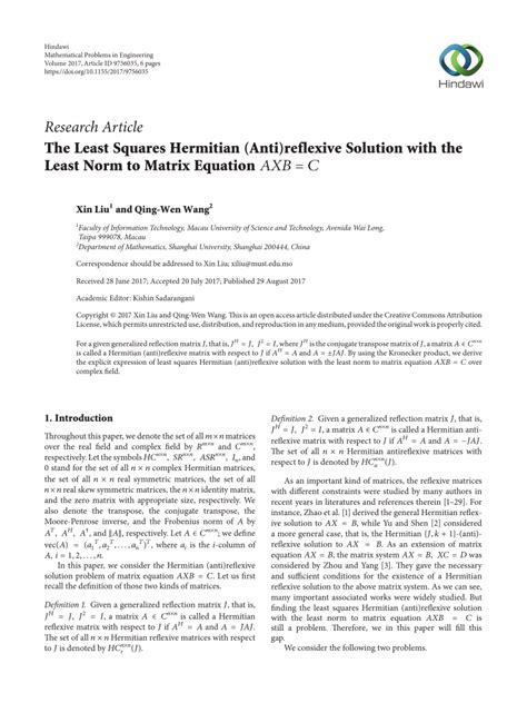 pdf the least squares hermitian anti reflexive solution with the