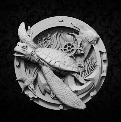Art Wall Wall Decor Star Work Cnc Router Aspire Sea Turtle Stl Wood Art D Printing