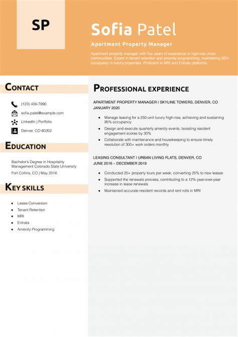 20 Best Property Manager Resume Examples And Templates For 2025
