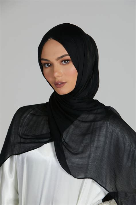 Black Modal Hijab - Premium Matt Black 100% Modal Hijab