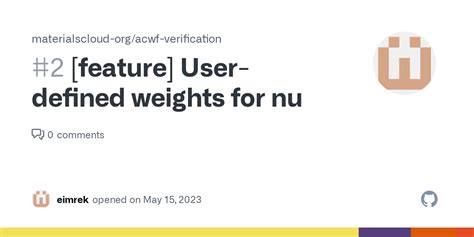 Feature User Defined Weights For Nu · Issue 2 · Materialscloud Org