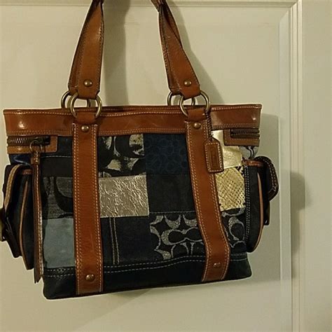 Coach Bags Coach Limited Edition Denim Patchwork Gallery Tote