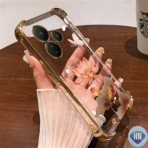 Casing Realme C53 C51 Note 50 Phone Case For 2025 Cute Pink Lotus Anti