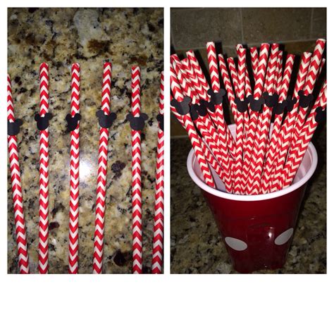 Mickey Mouse Paper Straws Mickey Mouse Birthday Party Mickey Mouse