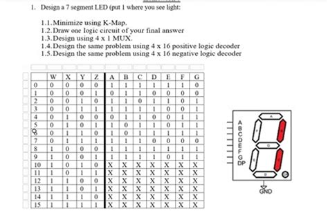 Solved Design A Segment LED Put Where You See Light Chegg