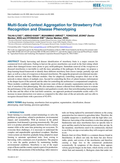Pdf Multi Scale Context Aggregation For Strawberry Fruit Recognition