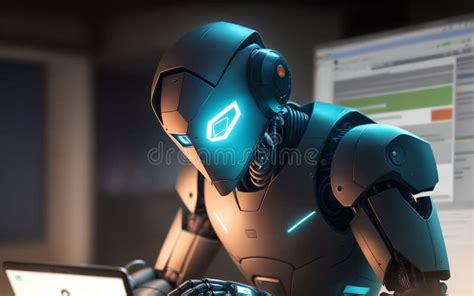 Ai Cybersecurity Navigating The Threat Landscape With Robotic Defense Stock Illustration