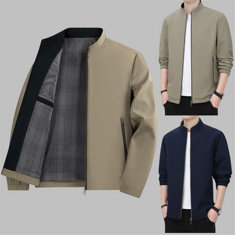 Jacket For Men Stand Collar Fashion Jacket Executive Middle Age New