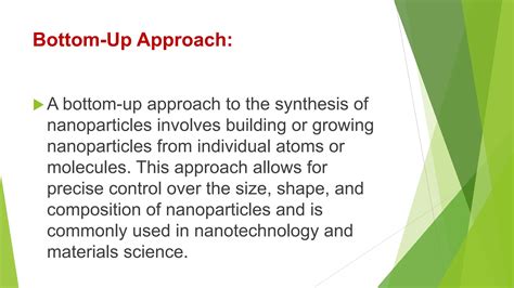 Top Down And Bottom Up Approach In Synthesis Of Nanoparticles Pptx
