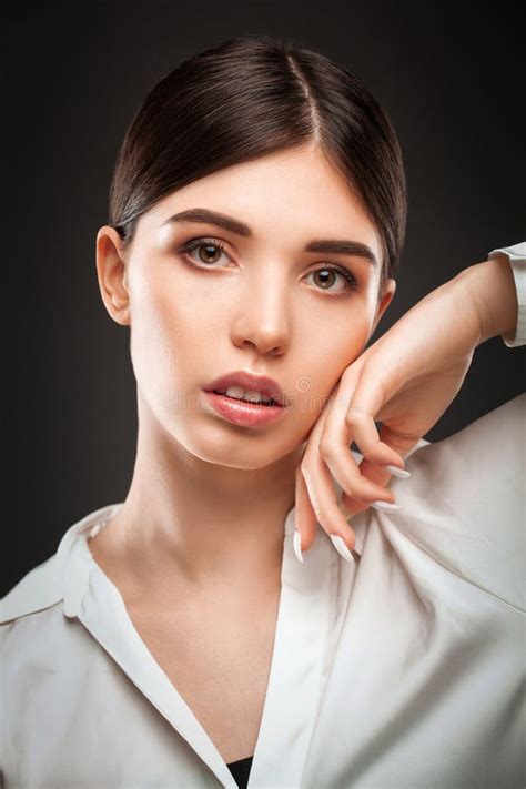 Portrait Of Attractive Girl With Healthy Clean Skin And Beautiful Make
